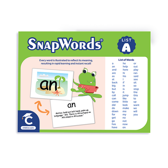 SnapWords® List A Teaching Cards | Sight Word Flash Cards – Child1st ...