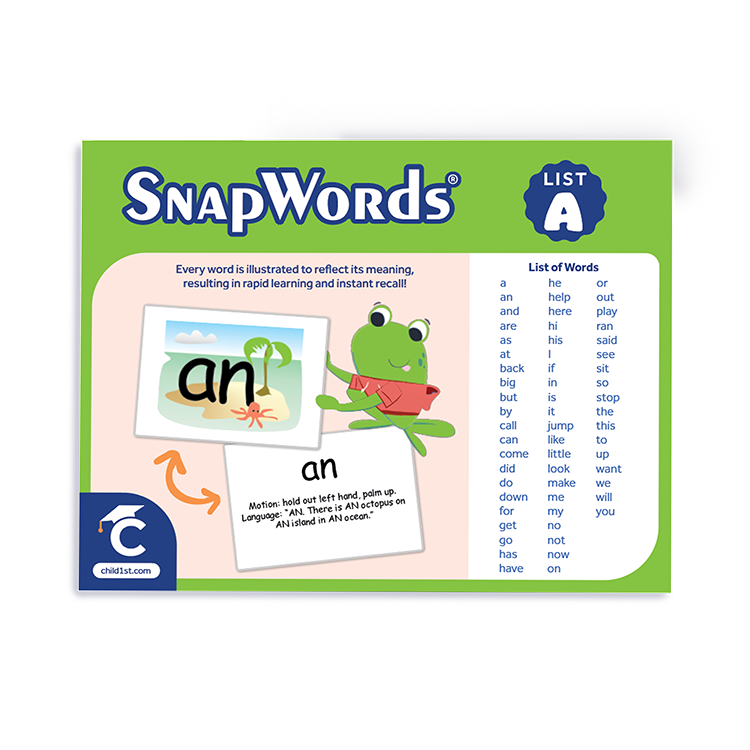 SnapWords® List A Teaching Cards | Sight Word Flash Cards – Child1st ...